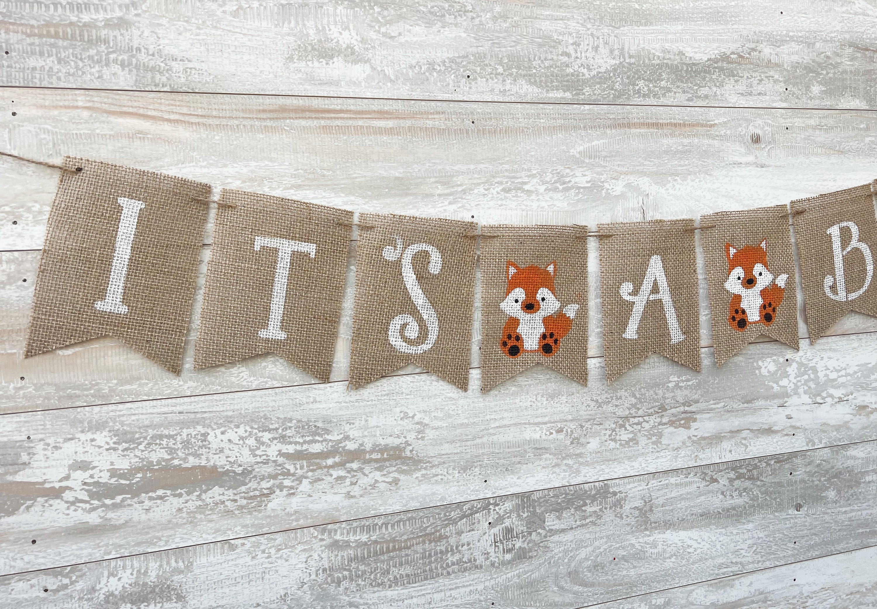 T's A Boy Banner, Fox Banner, Fox Baby Shower Banner, Baby Boy Banner ...
