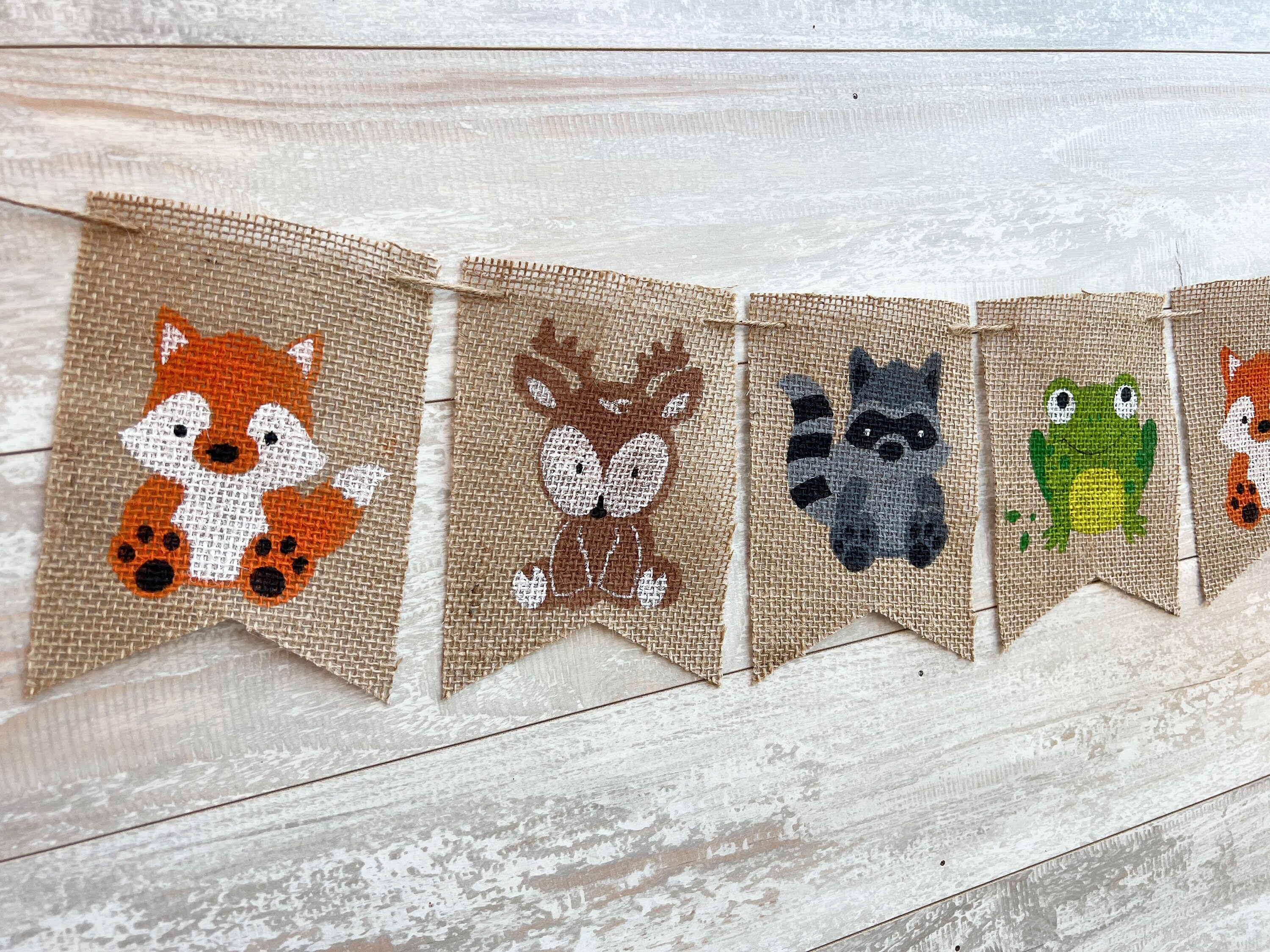 Woodland Animals Banner, Fox Banner, Squirrel Banner, Deer Banner ...