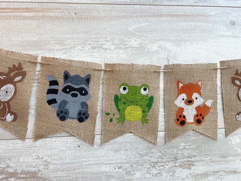 Woodland Animals Banner, Fox Banner, Squirrel Banner, Deer Banner ...