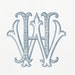 HW Vintage Monogram WH Duogram HW Classic Wedding Monogram Interlocking ...