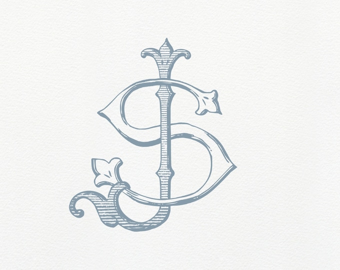 Custom Interlocking JS SJ Wedding Monogram Logo Printable Digital ...