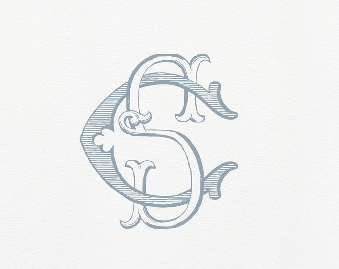 Custom Interlocking CS SC Wedding Monogram Logo Printable Digital ...