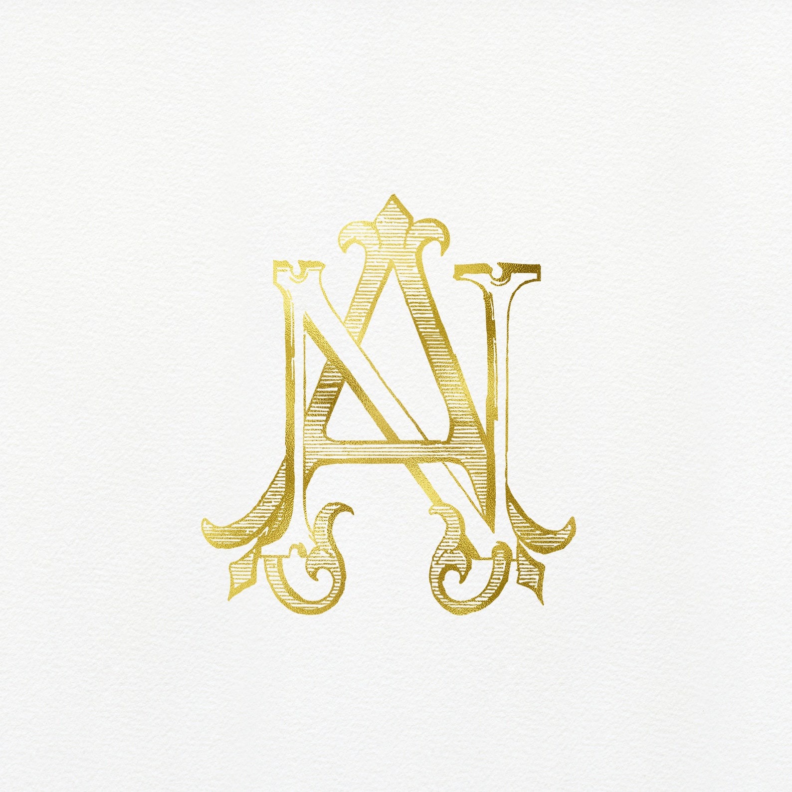 AN Vintage Monogram NA Duogram AN Classic Wedding Monogram - Etsy