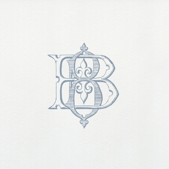 BB Vintage Wedding Monogram Classic Monogram Vintage | Etsy