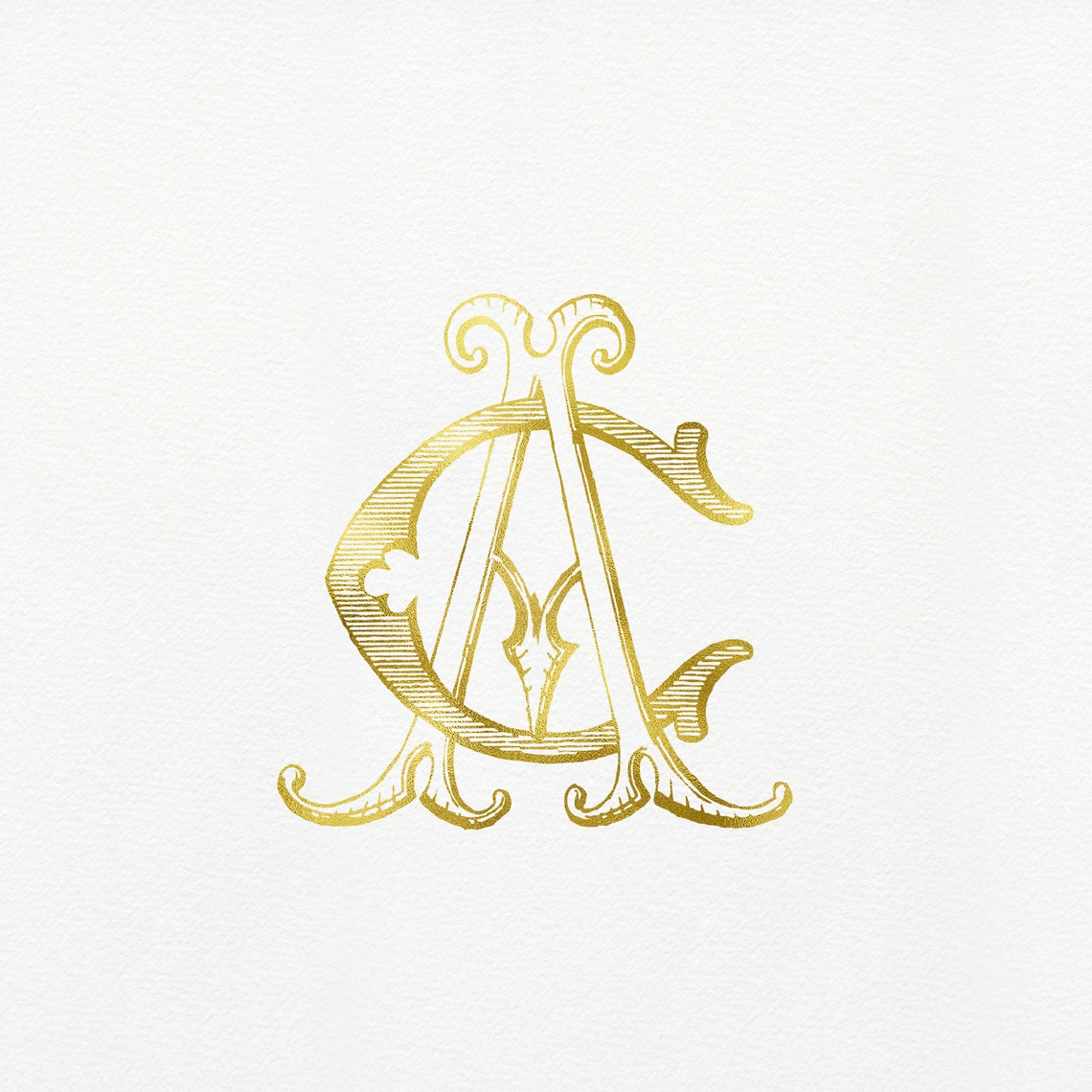 AC Vintage Monogram CA Duogram AC Antique Classic Wedding - Etsy