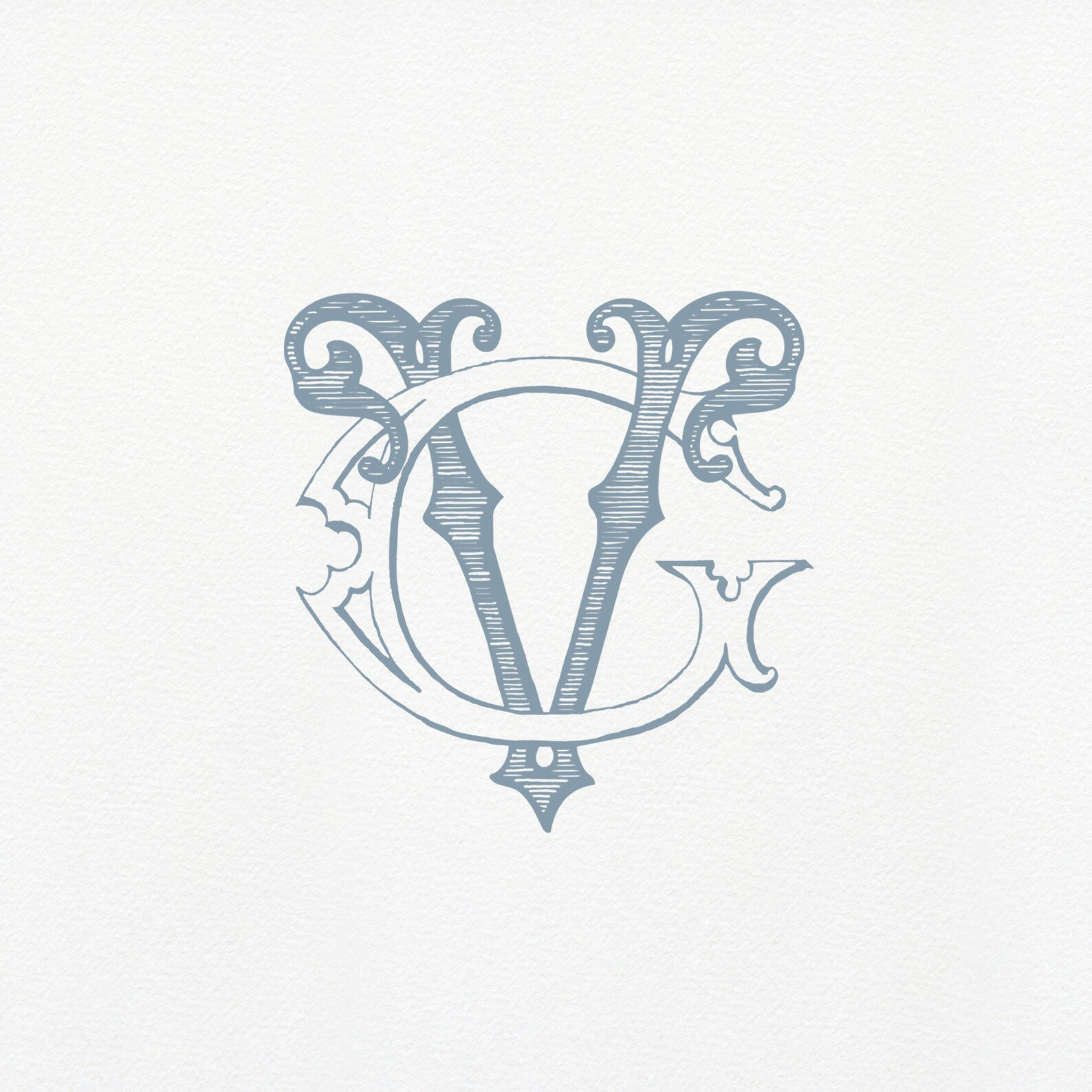 GV Vintage Monogram VG Duogram GV Classic Wedding Monogram - Etsy