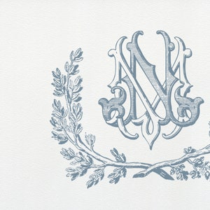 Vintage French Monogram Wedding Wreath · Monogram Logo · Interlock ...