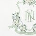 Sage Green Watercolor Wedding Crest Monogram Logo (digital Download ...