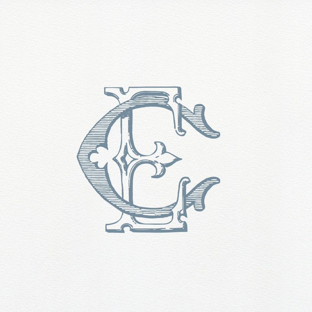 Vintage CE/EC Interlocked Monogram: Classic Wedding Duogram (digital ...