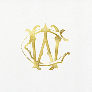 CW Vintage Monogram WC Duogram CW Classic Wedding Monogram Interlocking ...