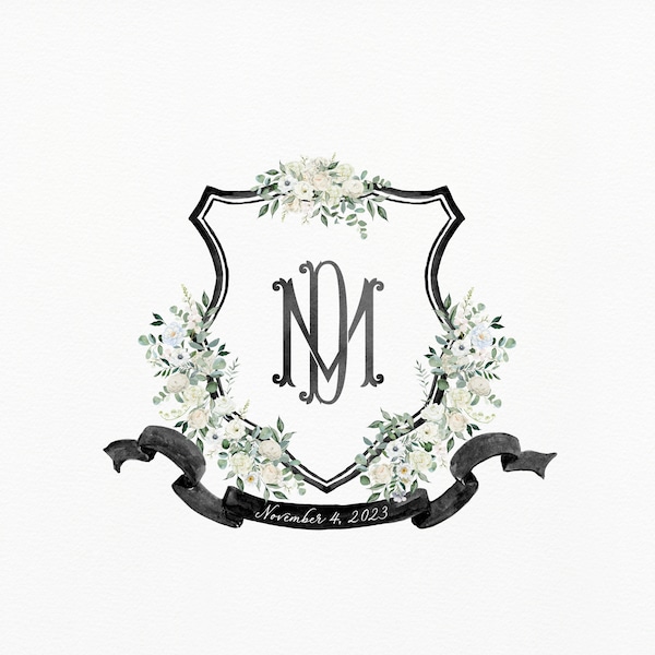 Black and White Wedding Logo - Etsy