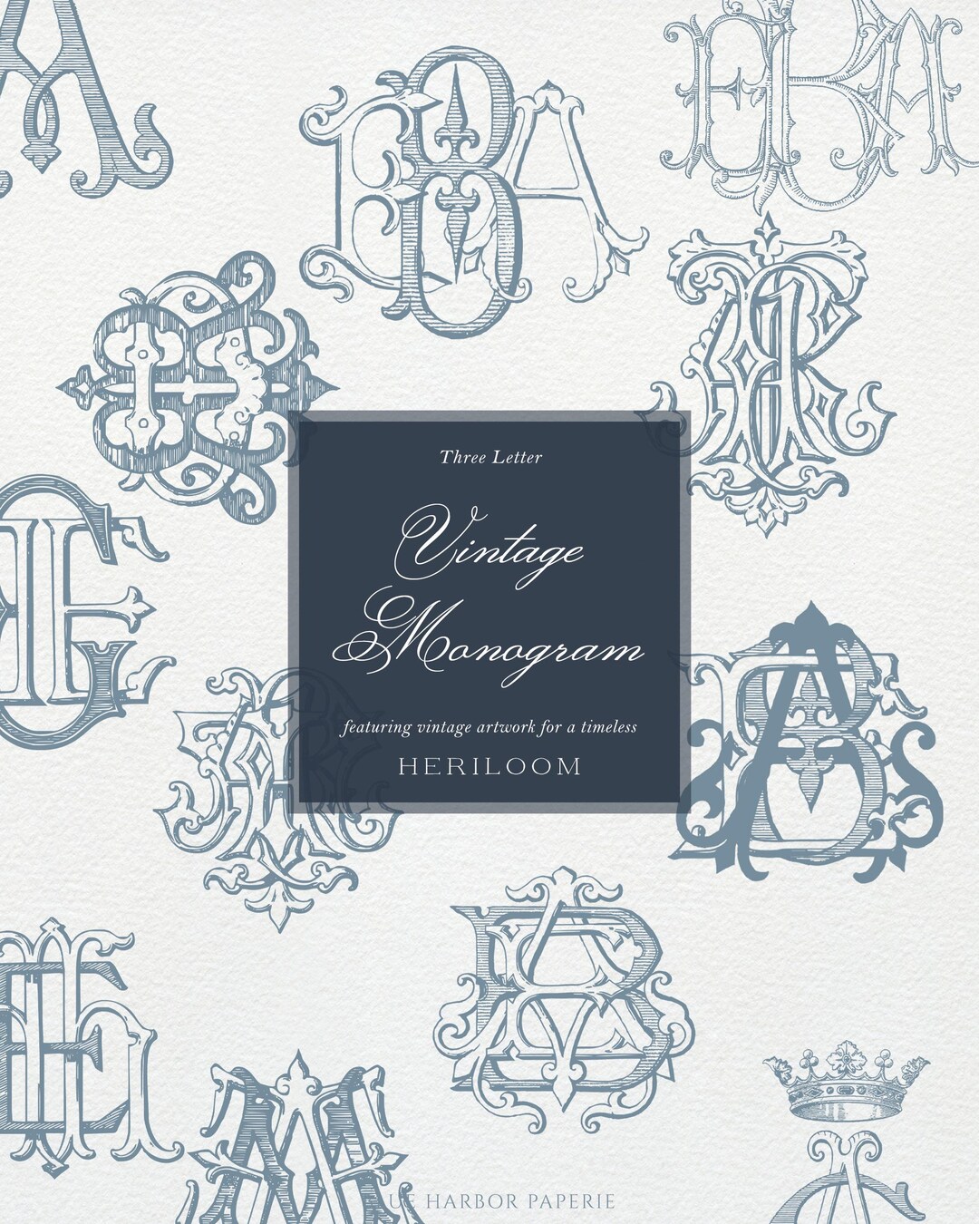 Custom Vintage Three Letter Monogram (digital File) - Etsy