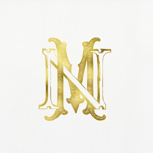 MN Vintage Monogram NM Duogram MN Classic Wedding Monogram Interlocking ...