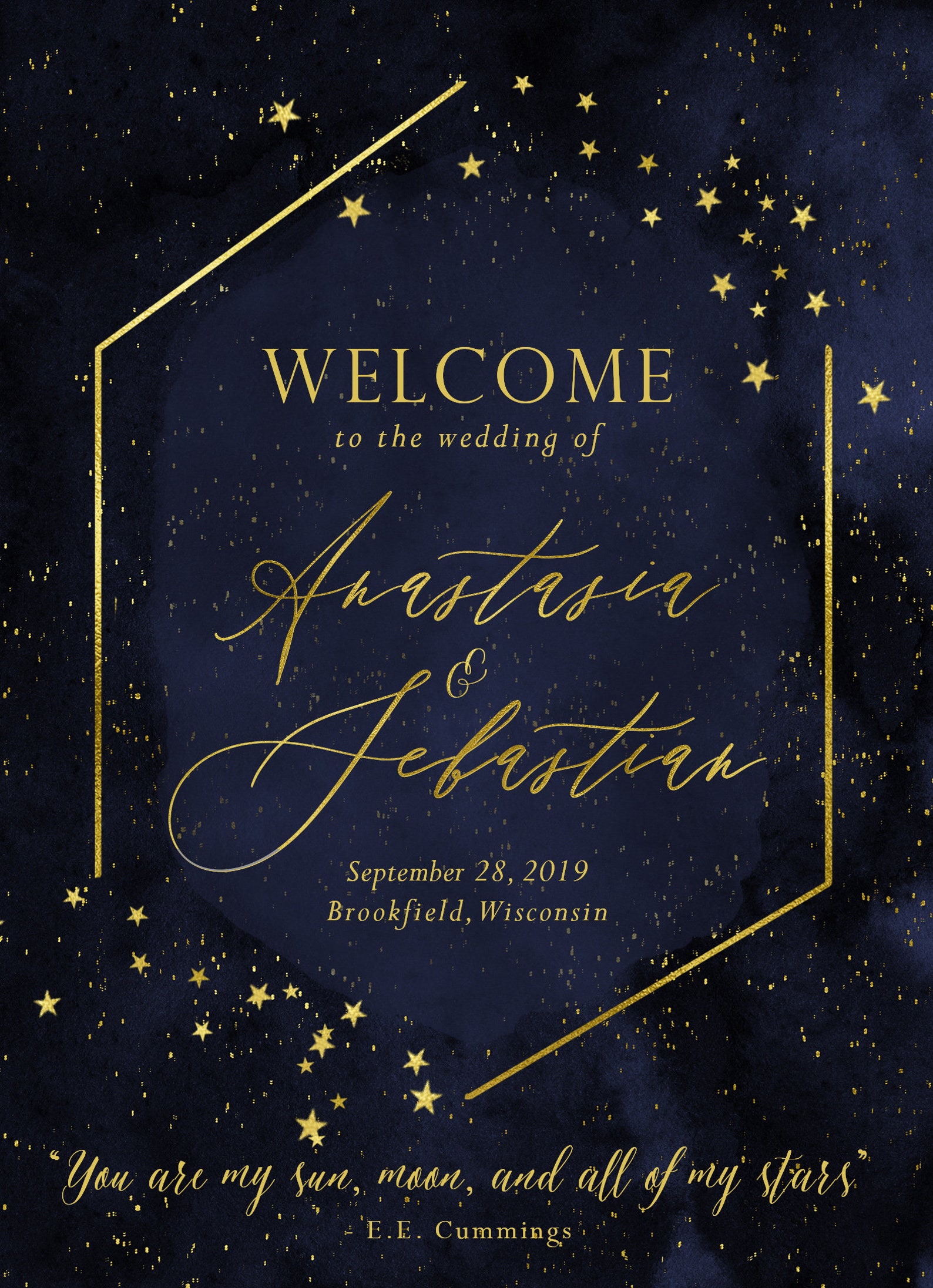 Celestial Wedding Welcome Sign Starry Night Welcome Sign | Etsy