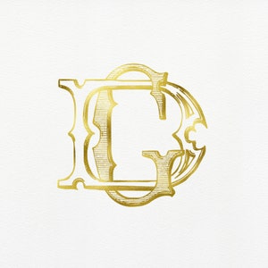 Vintage DG Monogram: Interlocking Wedding Initial (digital Download) - Etsy