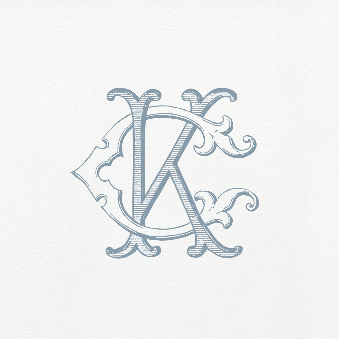 CK Wedding Monogram KC Duogram Classic Wedding Monogram - Etsy