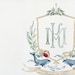 Ocean Wedding Watercolor Crest Monogram Whale Crest Hydrangea Sea ...