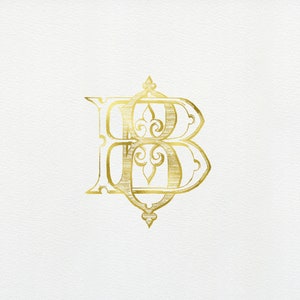 Vintage BB Wedding Monogram: Classic Interlocking Design (digital Files ...