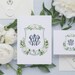 Sage Green and Navy Wedding Crest Monogram Watercolor Greenery Wedding ...