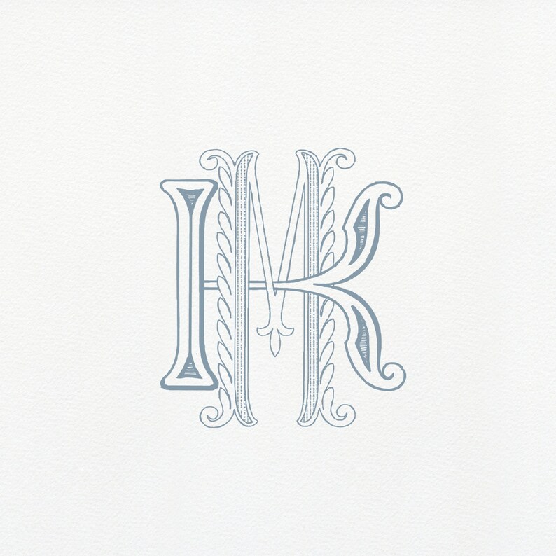 Vintage KM Monogram: Classic Wedding Duogram (digital Files) - Etsy