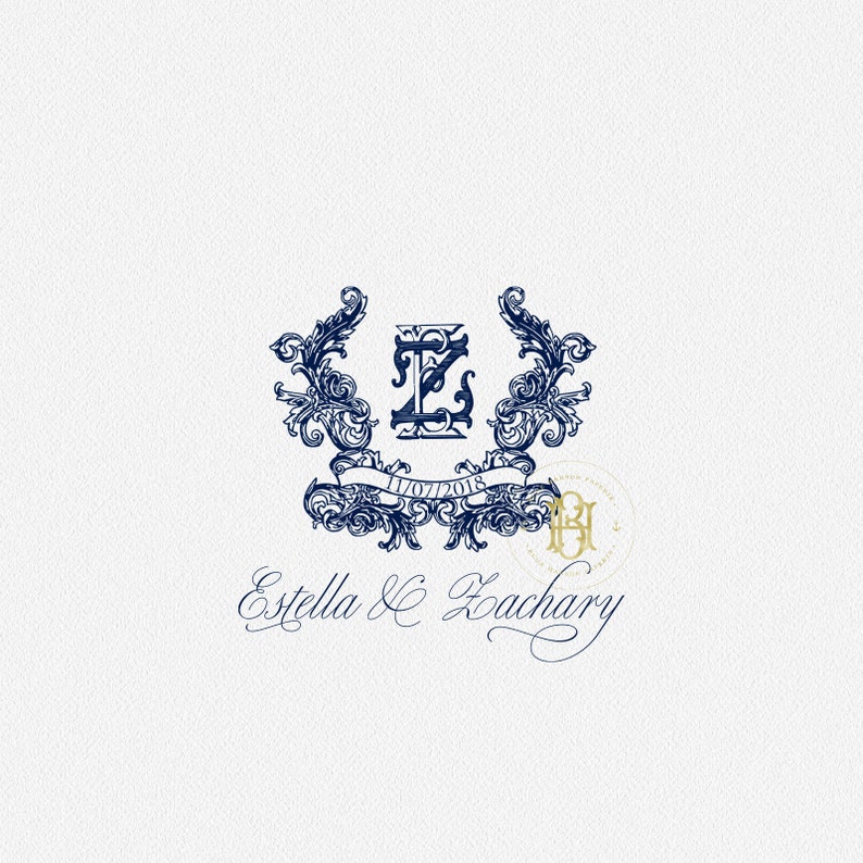 Vintage Monogram Wedding Logo Monogram Logo Interlock | Etsy