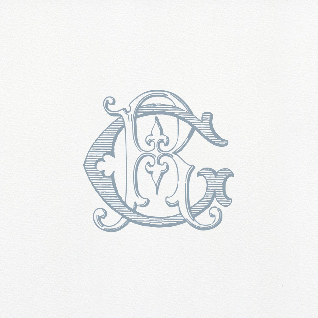 GR Vintage Monogram RG Duogram GR Classic Wedding Monogram - Etsy