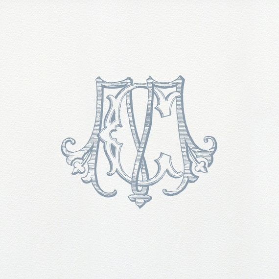 MC Vintage Wedding Monogram CM Classic Monogram Vintage - Etsy