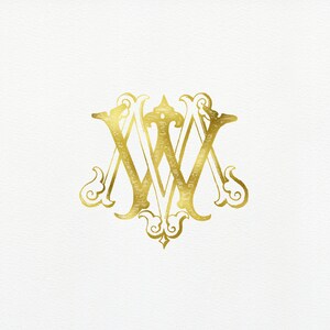 Vintage MW Monogram: Classic Interlocking Wedding Duogram (digital ...