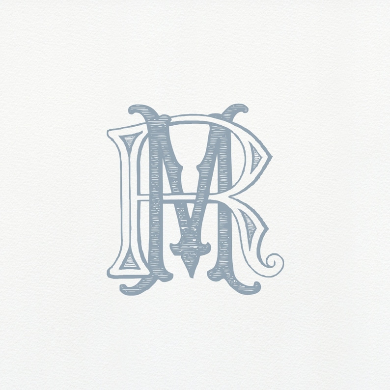 Vintage MR Monogram: Classic Wedding Duogram (digital Download) - Etsy