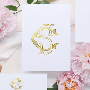 Vintage CS/SC Interlocked Monogram: Classic Wedding Duogram (digital ...