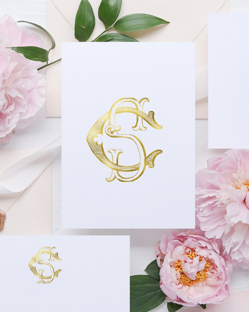 Vintage CS/SC Interlocked Monogram: Classic Wedding Duogram (digital ...
