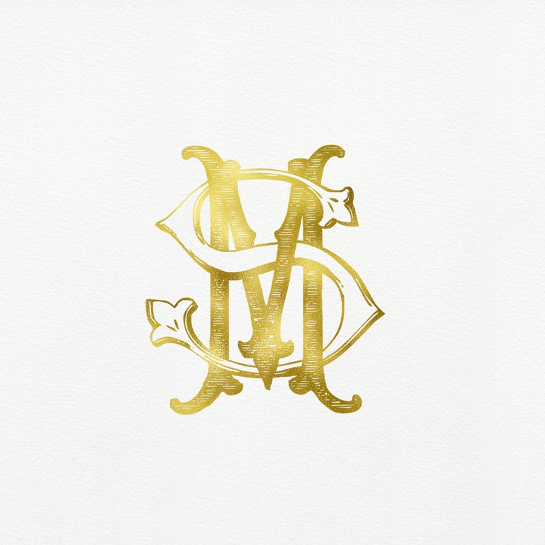 Vintage Interlocking MS/SM Monogram: Classic Wedding Duogram (digital ...