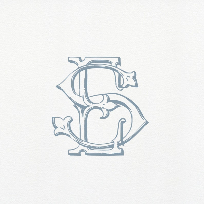 ES Vintage Monogram SE Duogram ES Classic Wedding Monogram - Etsy