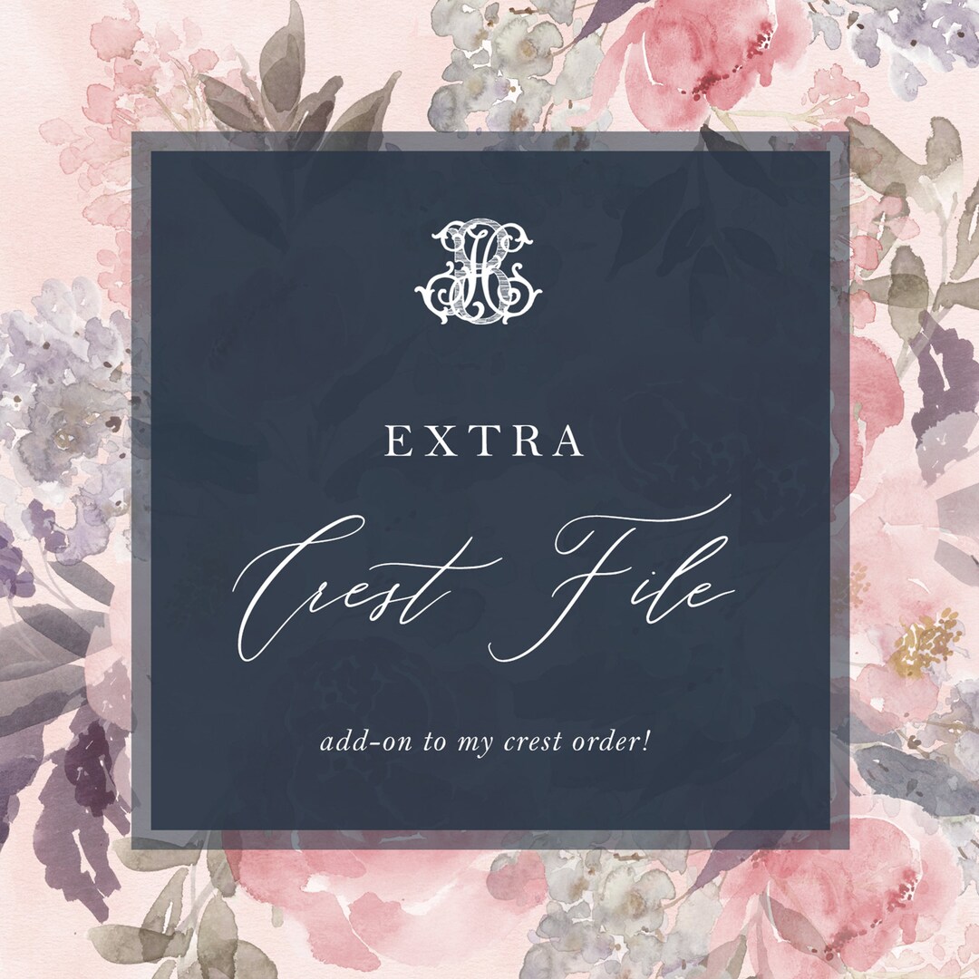 Crest Add-on Option | Second Monogram Crest | Second Set of Crest Files ...