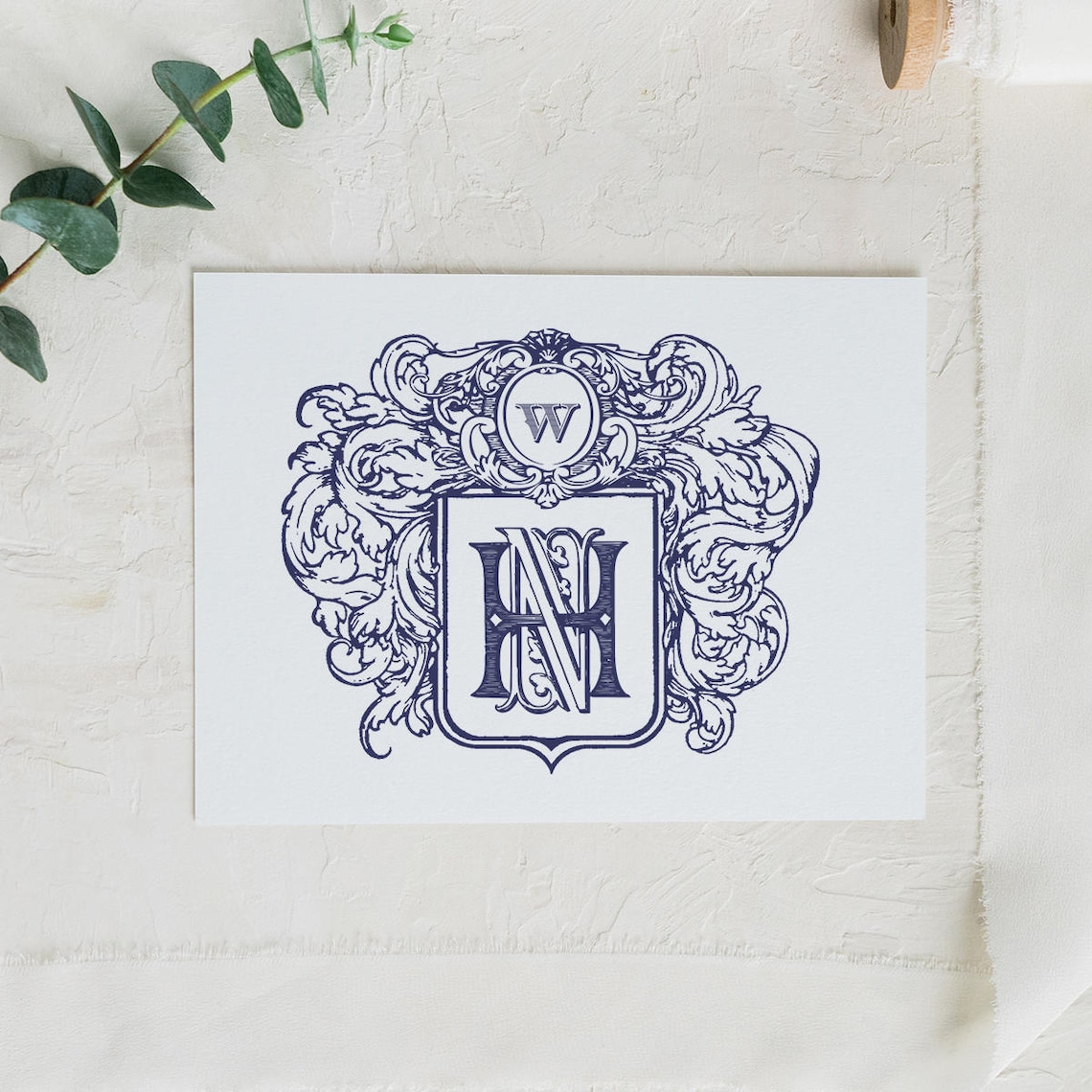 Vintage Monogram Wedding Crest Monogram Logo Interlock | Etsy