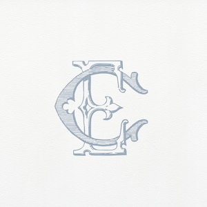 Vintage CE/EC Interlocked Monogram: Classic Wedding Duogram (digital ...