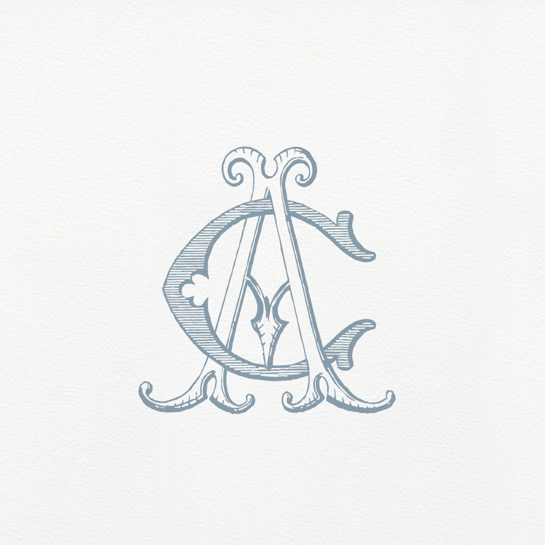 AC Vintage Monogram CA Duogram AC Antique Classic Wedding - Etsy