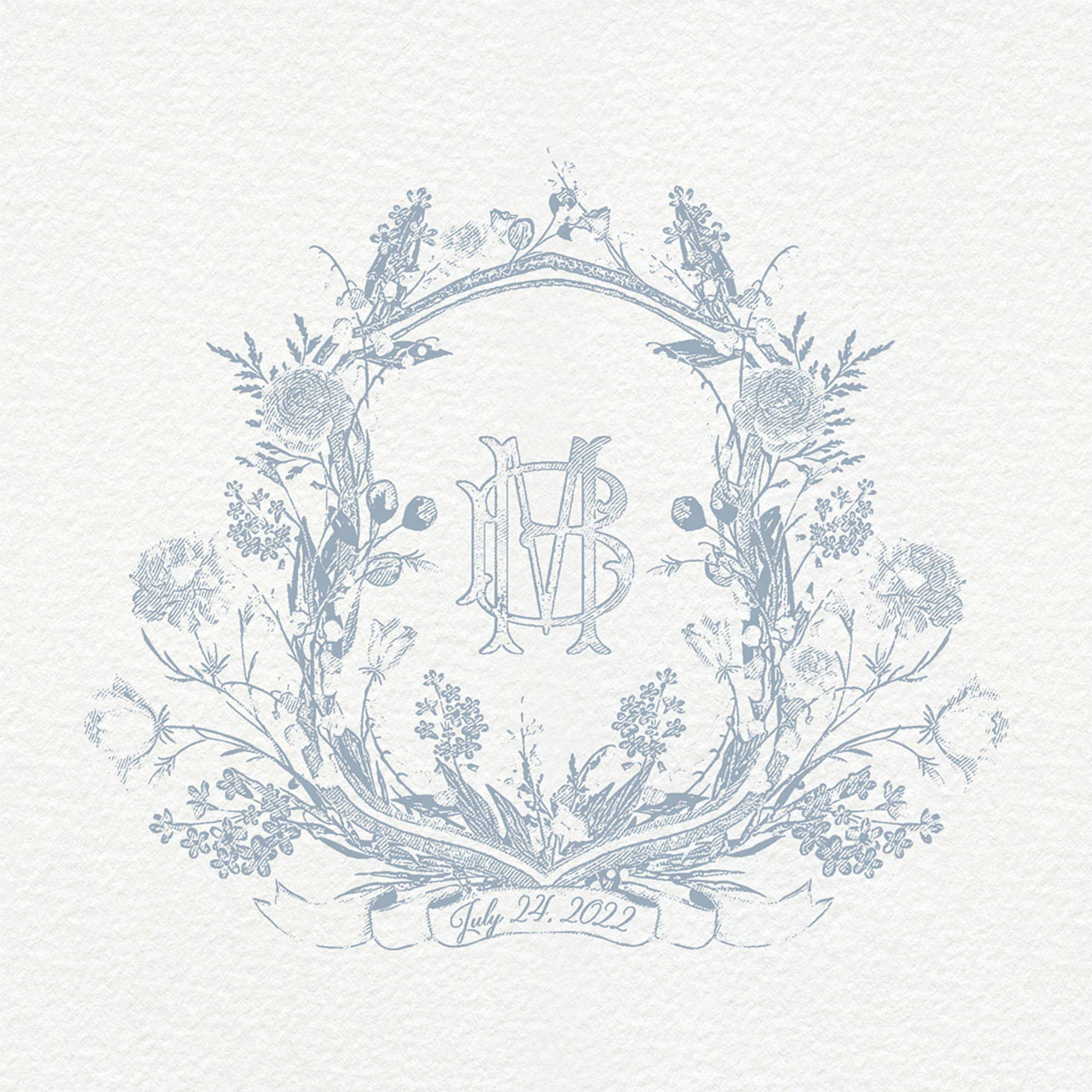 Floral Vintage Monogram Wedding Crest Monogram Logo - Etsy UK