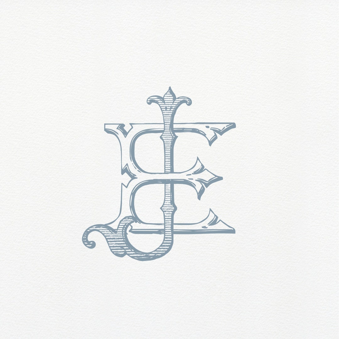 Vintage Interlocking EJ Monogram: Classic Wedding Duogram (digital ...