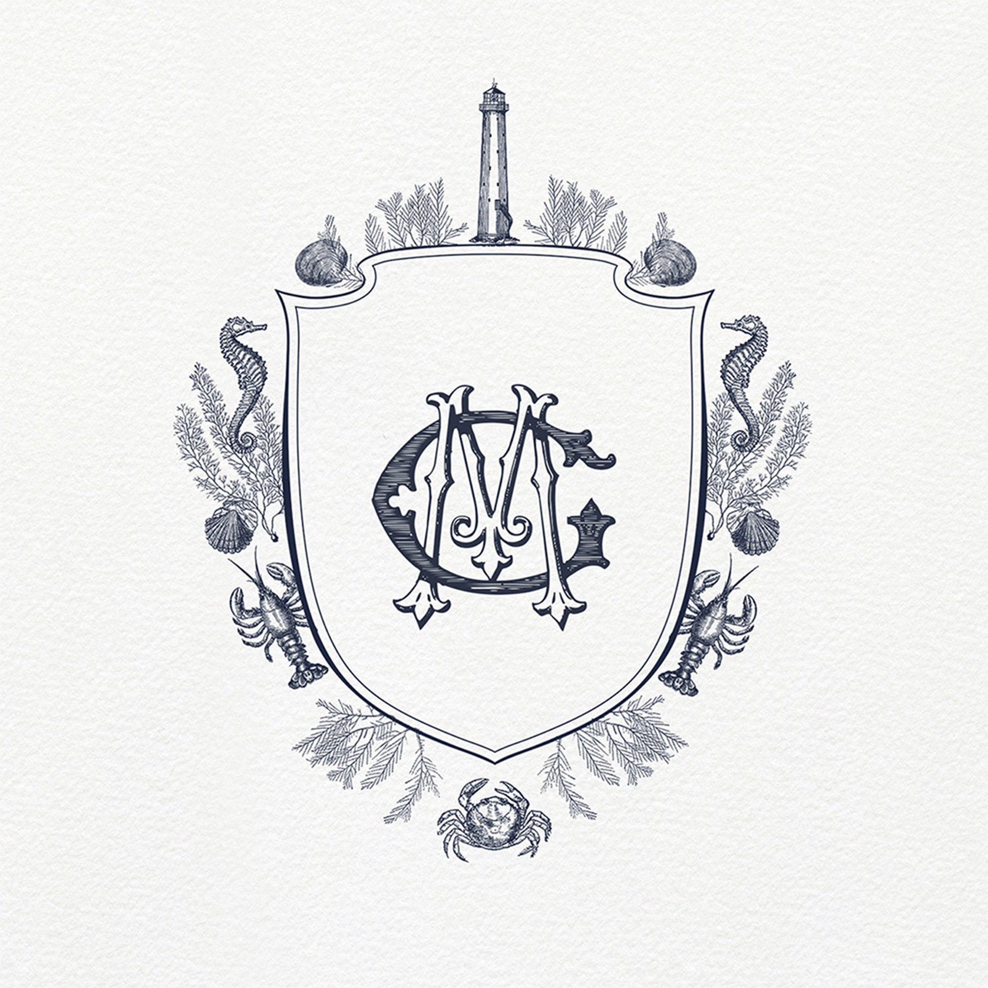 Nautical Vintage Monogram Wedding Logo Navy Anchor Monogram - Etsy