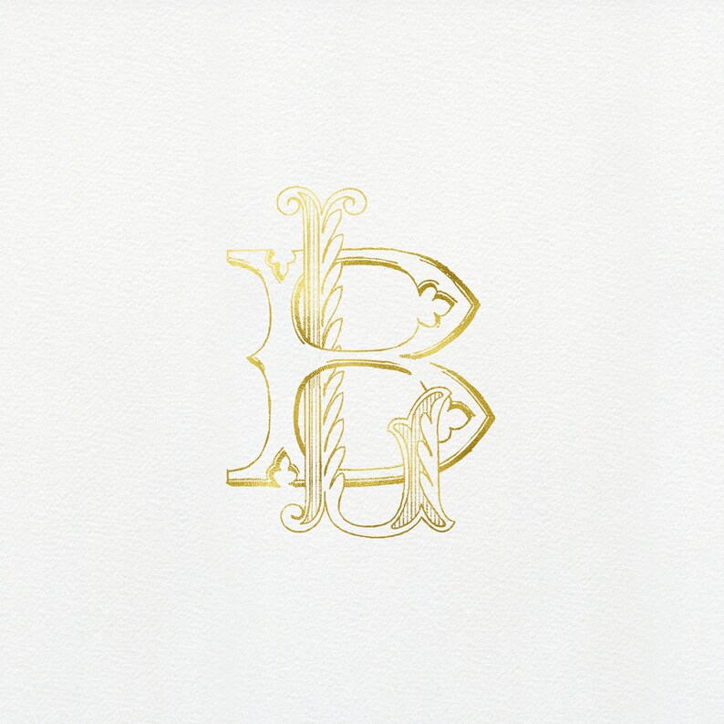 LB Classic Monogram Wedding Monogram Vintage Monogram - Etsy