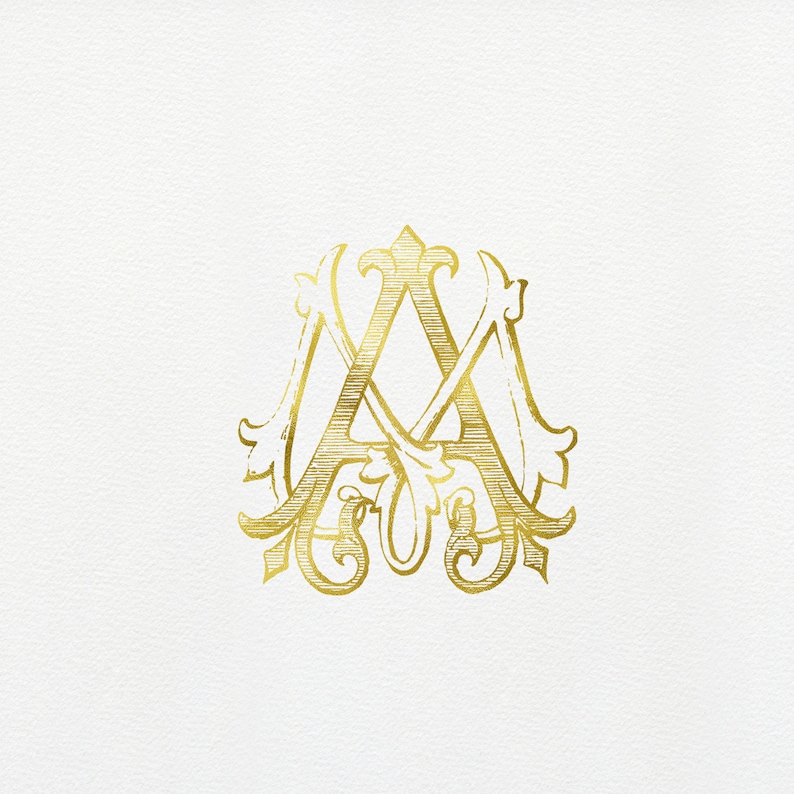 AM Classic Monogram MA Wedding Monogram Vintage Monogram - Etsy