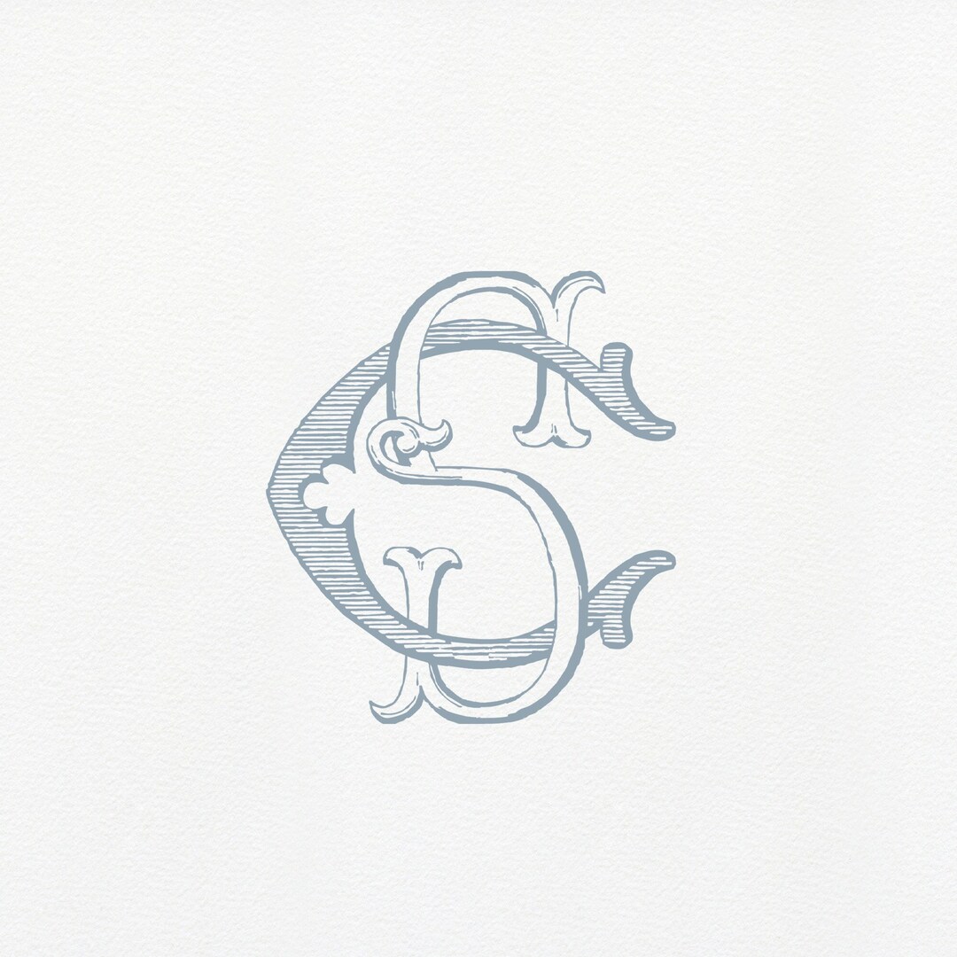 Vintage CS/SC Interlocked Monogram: Classic Wedding Duogram (digital ...