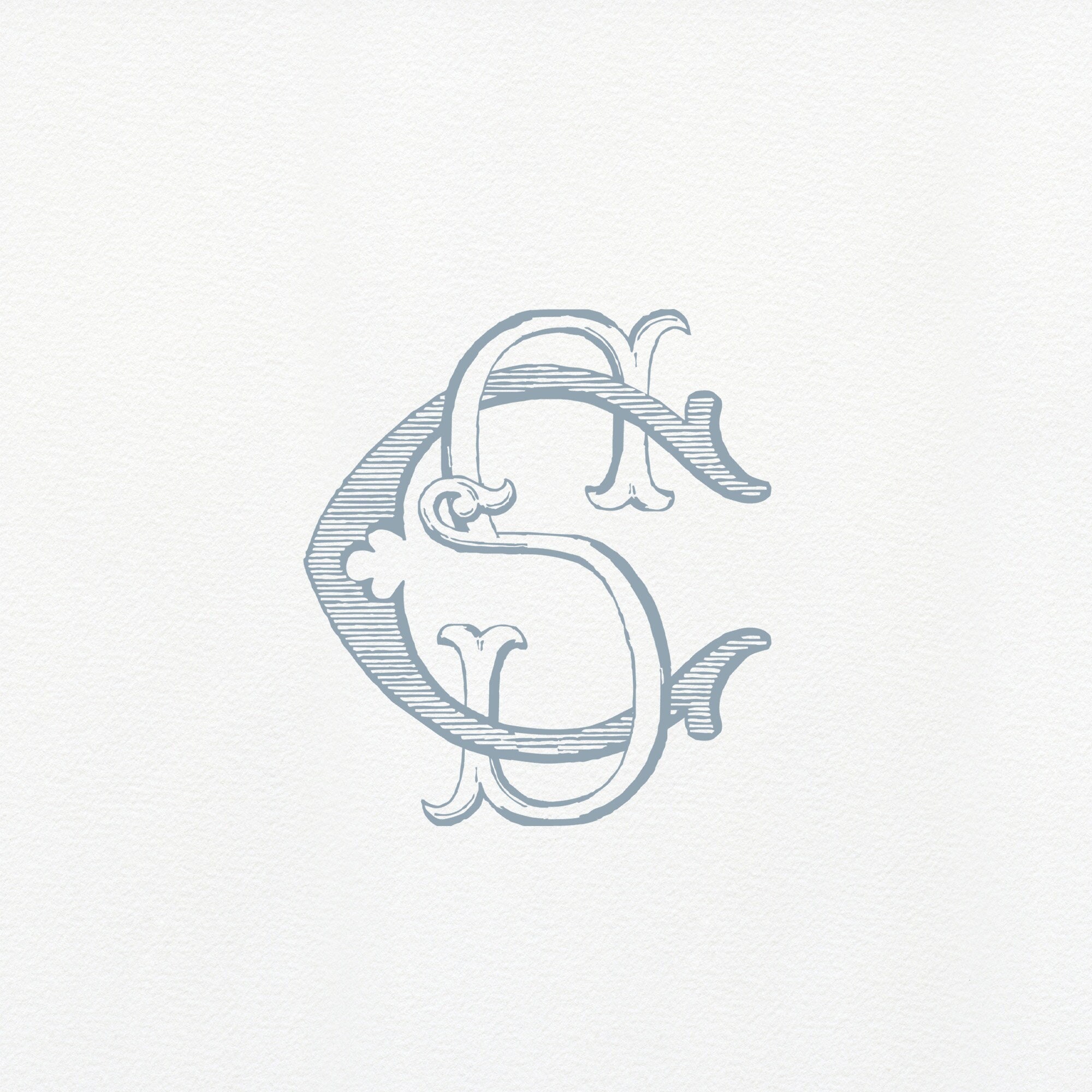Vintage CS/SC Interlocked Monogram: Classic Wedding Duogram (digital ...