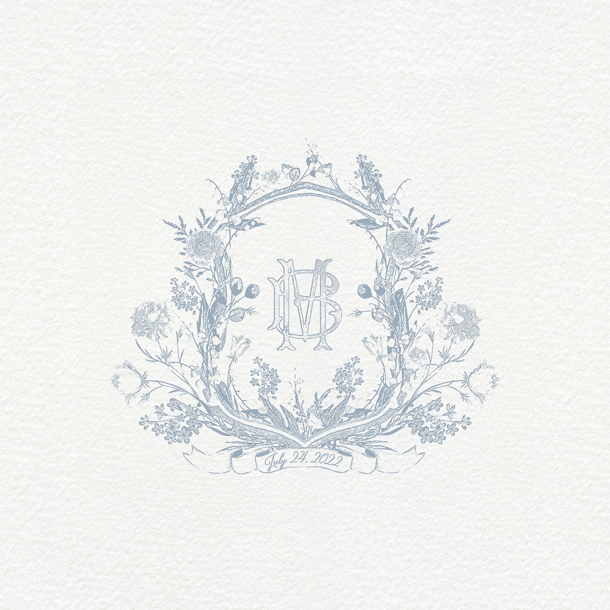 Floral Vintage Monogram Wedding Crest Monogram Logo - Etsy