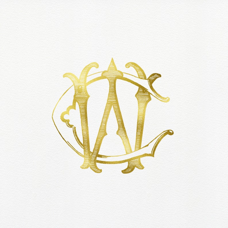 CW Vintage Monogram WC Duogram CW Classic Wedding Monogram - Etsy