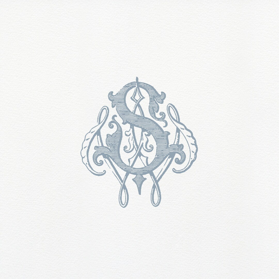 SW Vintage Monogram WS Duogram SW Classic Wedding Monogram Interlocking ...