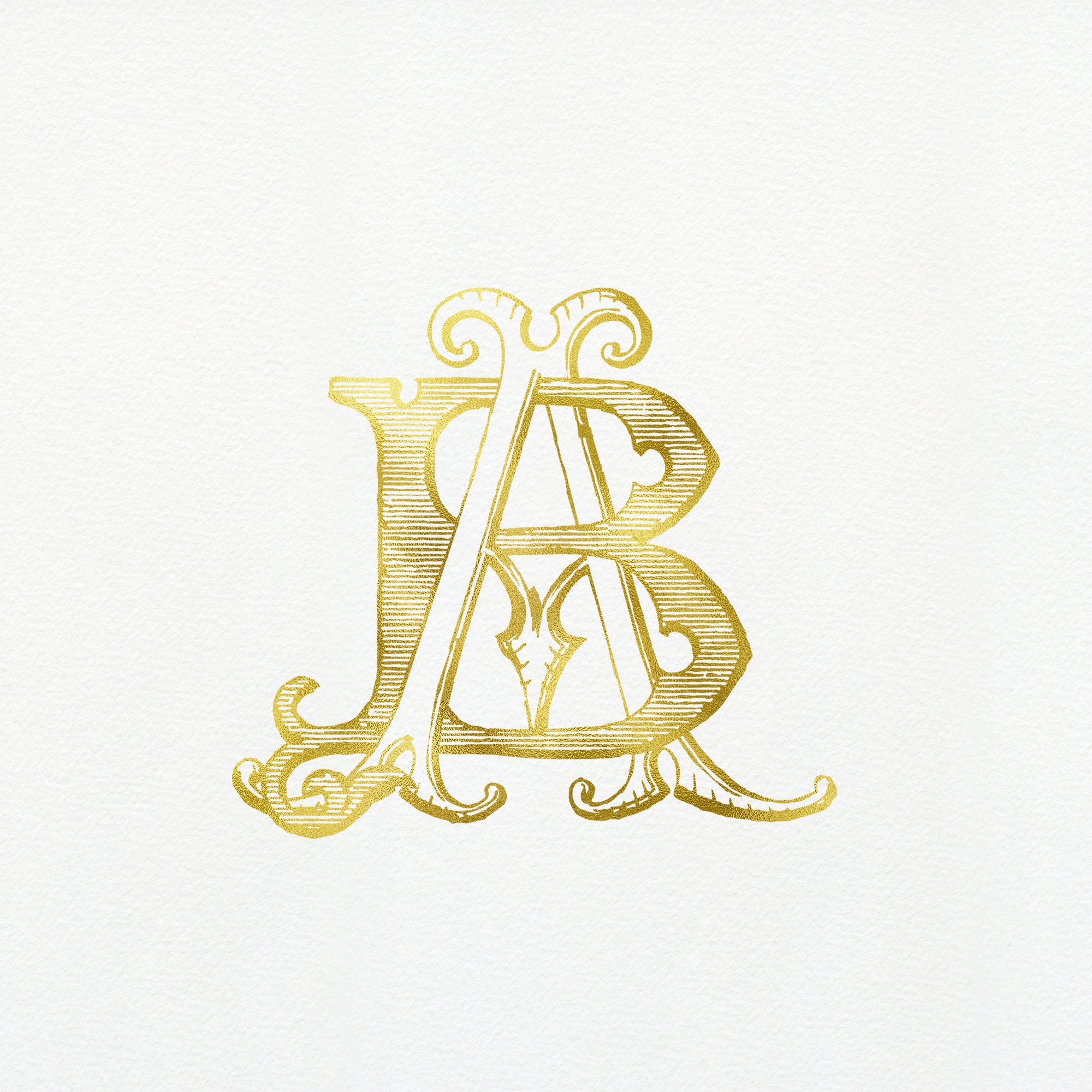 Vintage AB Interlocked Monogram: Classic Wedding Duogram (digital ...