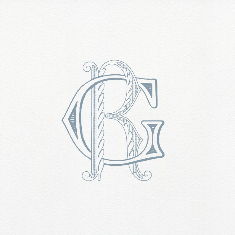 GR Vintage Monogram RG Duogram GR Classic Wedding Monogram - Etsy