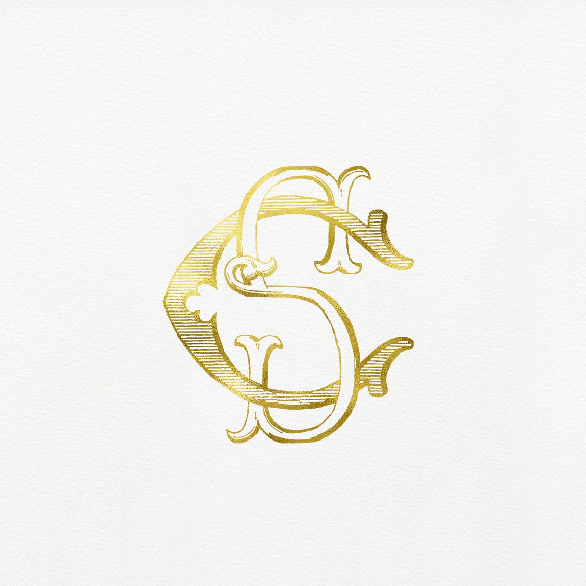 Vintage CS/SC Interlocked Monogram: Classic Wedding Duogram (digital ...